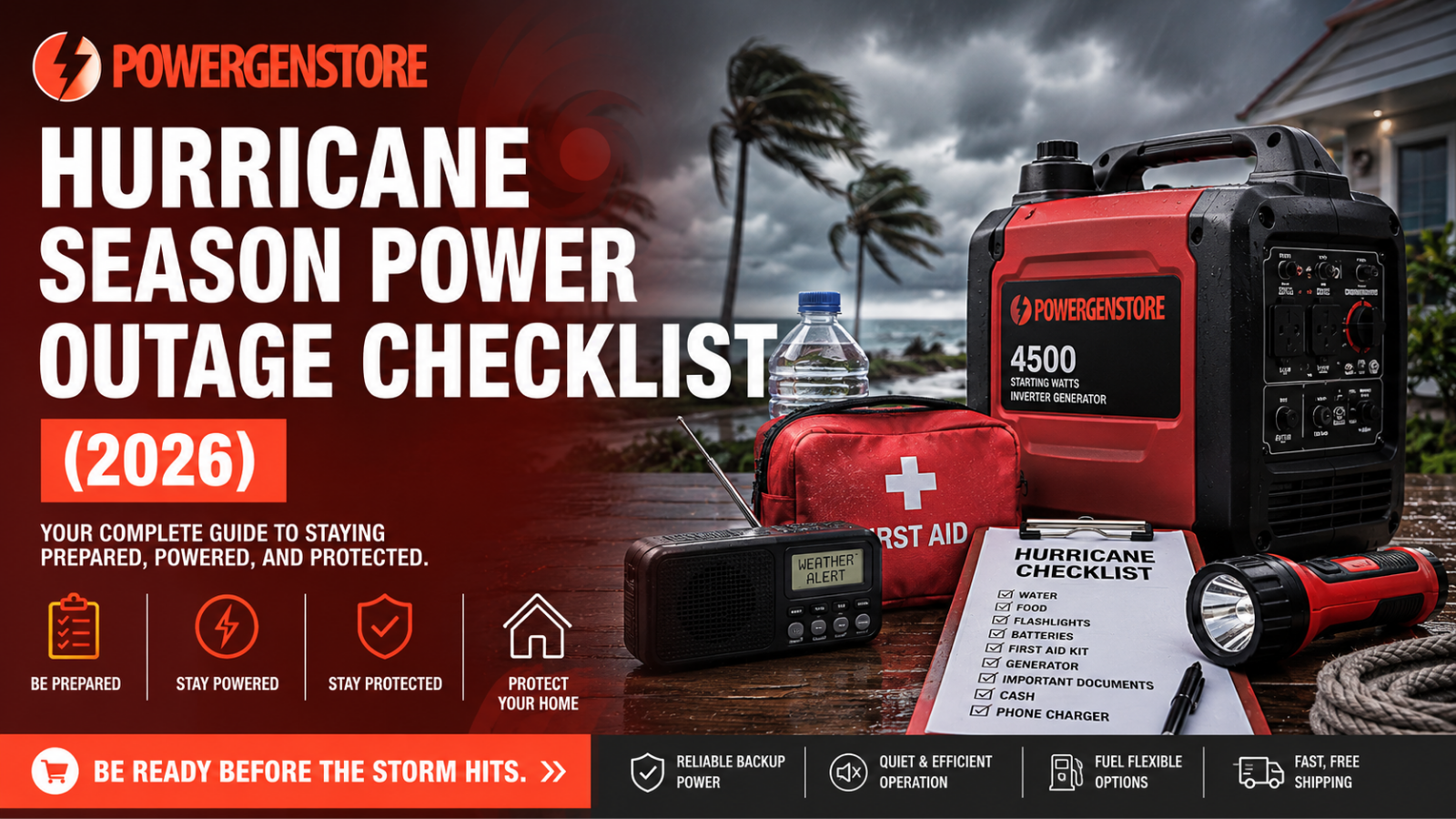 Hurricane Season Power Outage Checklist (2026) – PowerGen Store